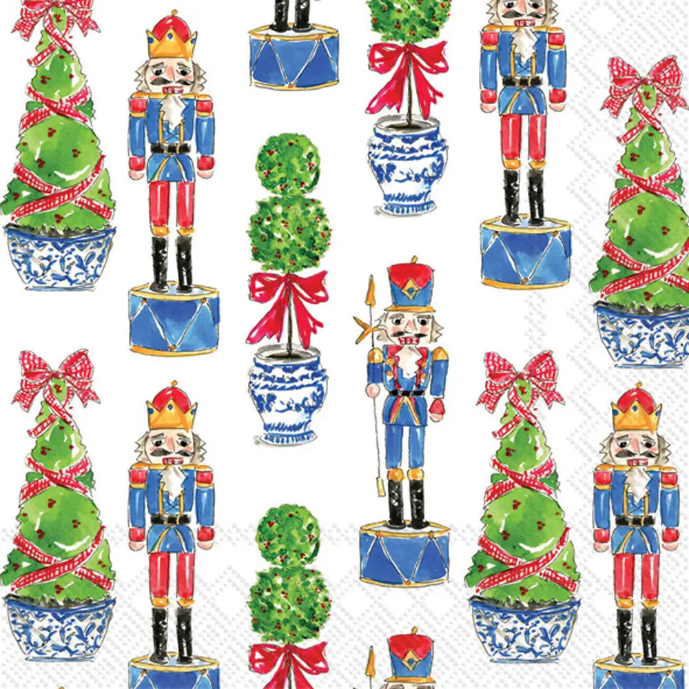 Paper Lunch Napkins 20 Count- Blue Nutcracker & Topiary – VACE